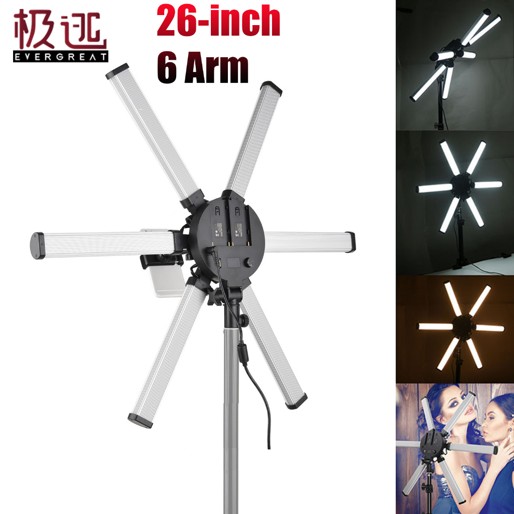 26 inch 6 Arms 3200k-5600k Color Led Fill Light Star Ring Light Led For ...
