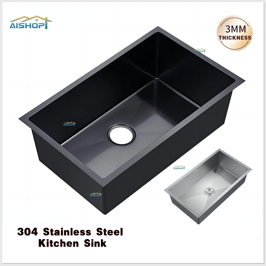 [SG Seller] 304 stainless steel kitchen sink/large single sink/narrow ...
