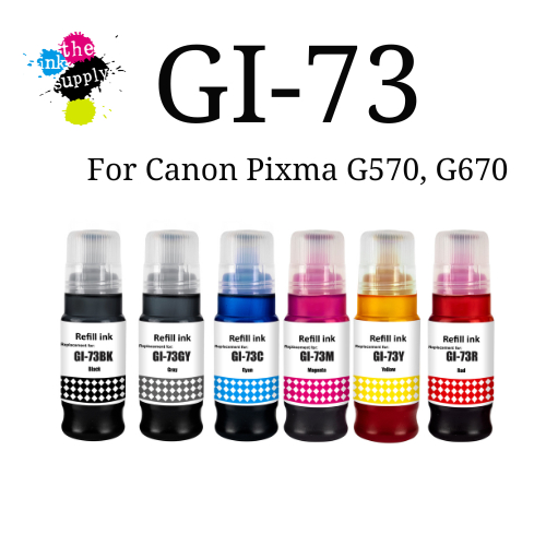 GI-73 theinksupply Compatible Canon Printer Ink Bottle Refill for Pixma ...