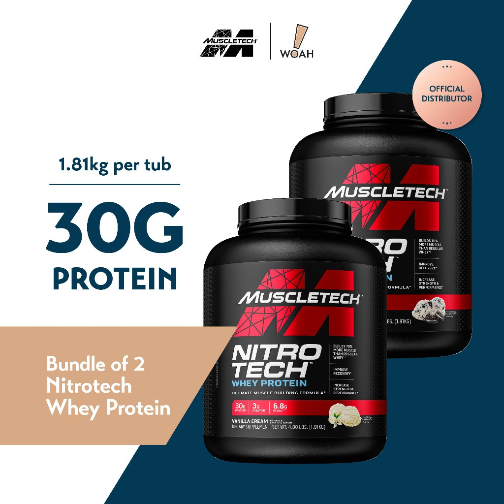 (Bundle of 2) MuscleTech NitroTech (3.97lbs) | Shopee Singapore
