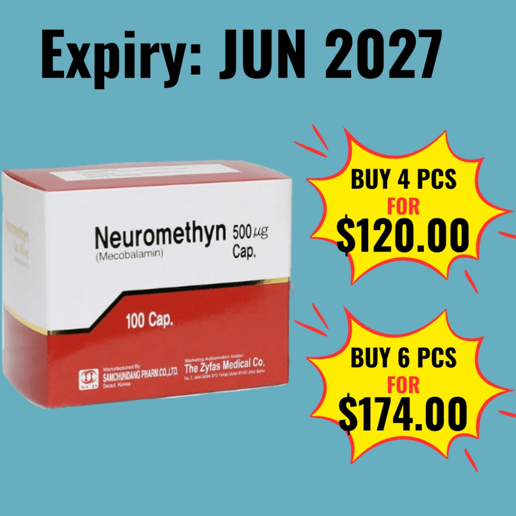 Neuromethyn Cap 500mcg Mecobalamin Vitamin B12 Nerve Neurobion | Shopee ...
