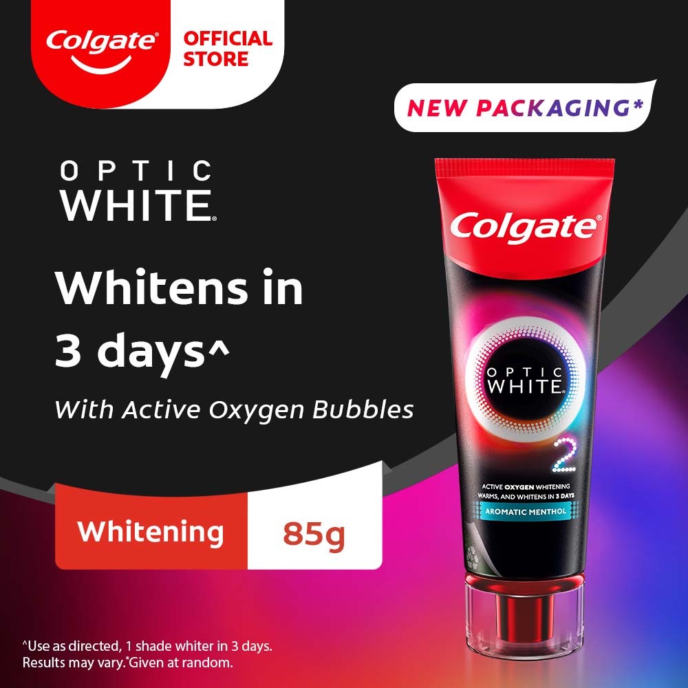 Colgate Optic White O2 Oxygen Whitening 85g Aromatic Menthol Toothpaste ...
