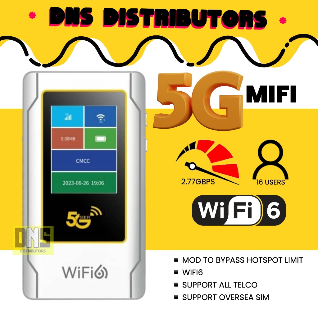 MODIFIED 5G MiFi WIFI6 High Speed Up To 2.77Gbps MOD 5G Pocket Modem ...