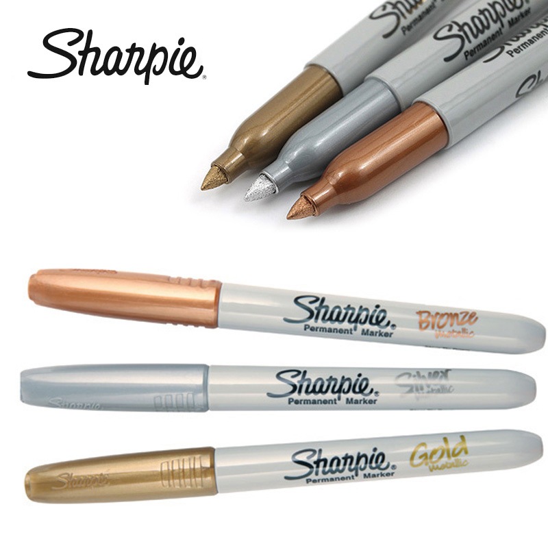 Sharpie 1823815 Sharpie Metallic Markers, Fine Pt Sharpie Marker Gold ...
