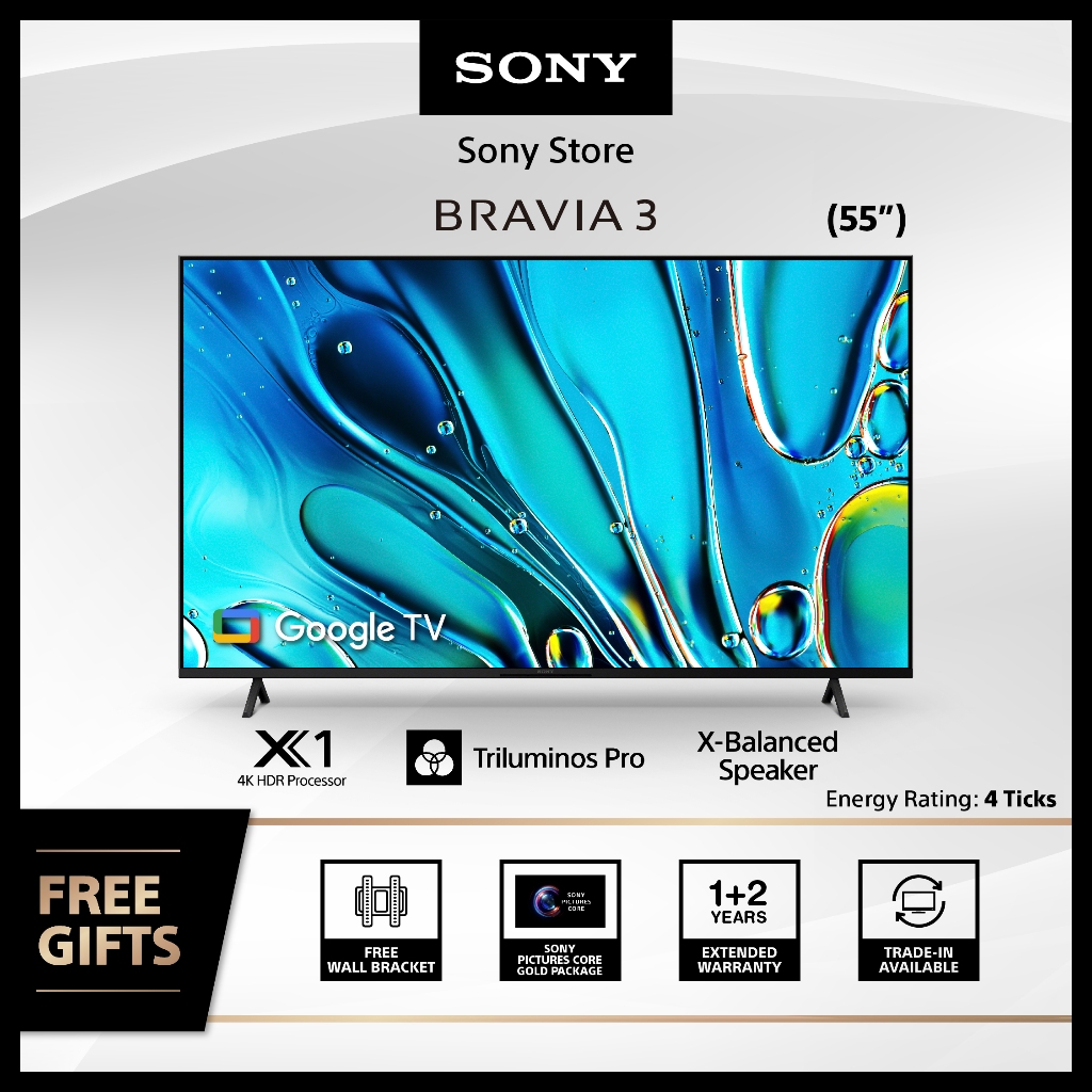 Sony BRAVIA 3 | 55 inch | 55S30 | 4K Ultra HD TV | 3 Years Warranty ...