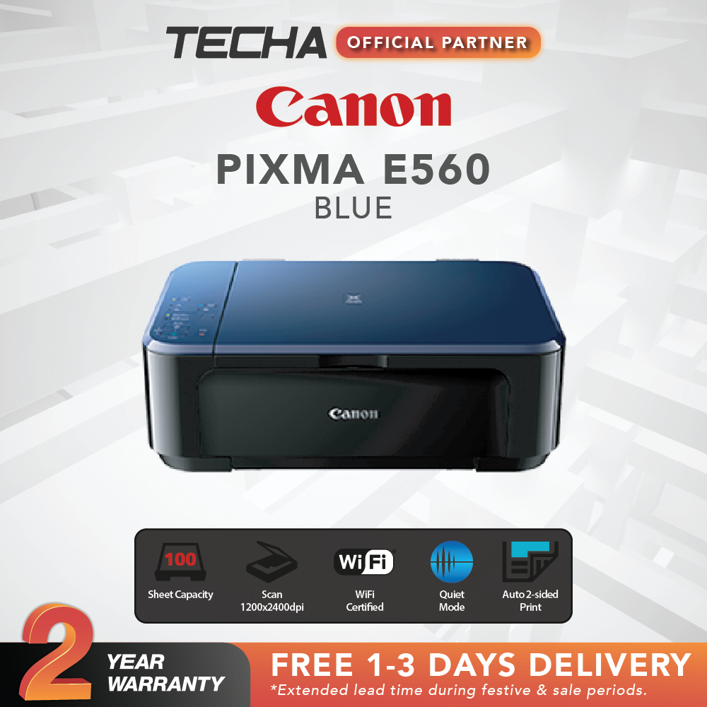 [FAST SHIP] Canon PIXMA E560 Blue Advanced Wireless All-In-One with Auto Duplex Low-Cost Printer ...