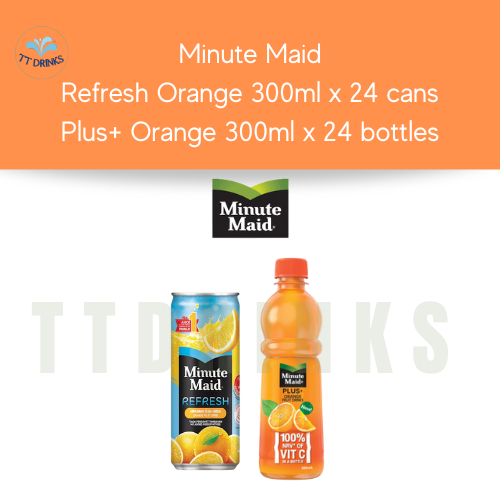 Minute Maid Refresh Orange Can 300mlx24cans / Minute Maid Plus bottle ...
