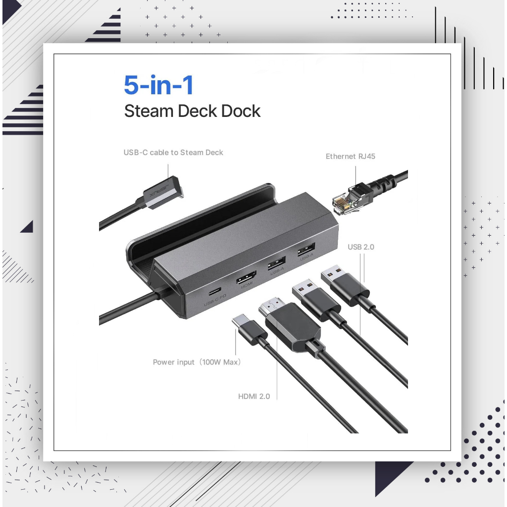Official JSAUX Docking Station - 5in1 / 6in1 / 7in1 Dock for Valve Steam Deck OLED / ASUS ROG ...