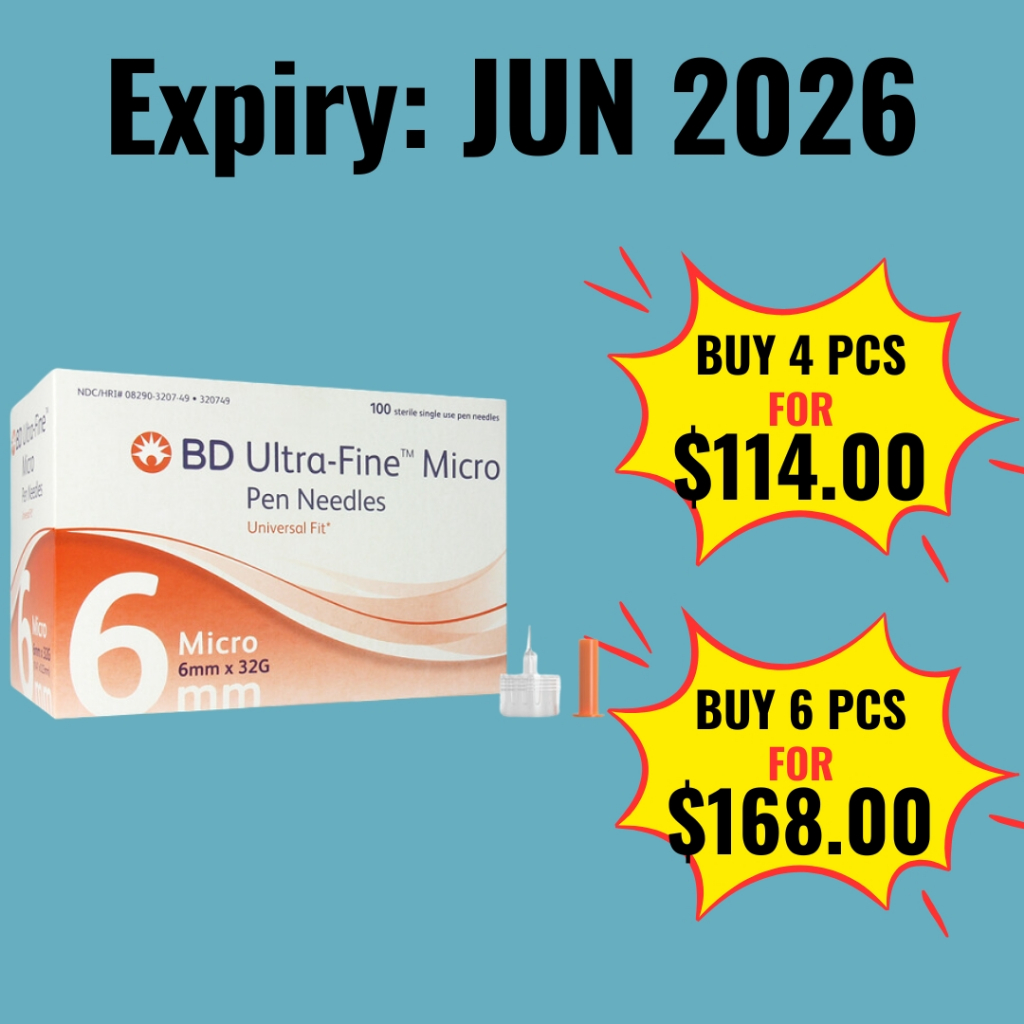 BD Ultra Fine PRO Pen Needle 32G x 6mm 100's Instant Performa Freestyle ...