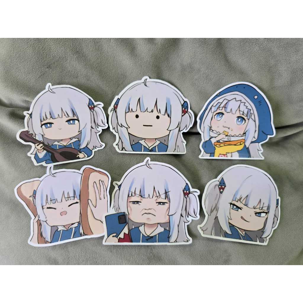 Gawr Gura Collection 1 waterproof sticker x6 ! - Original creator ...