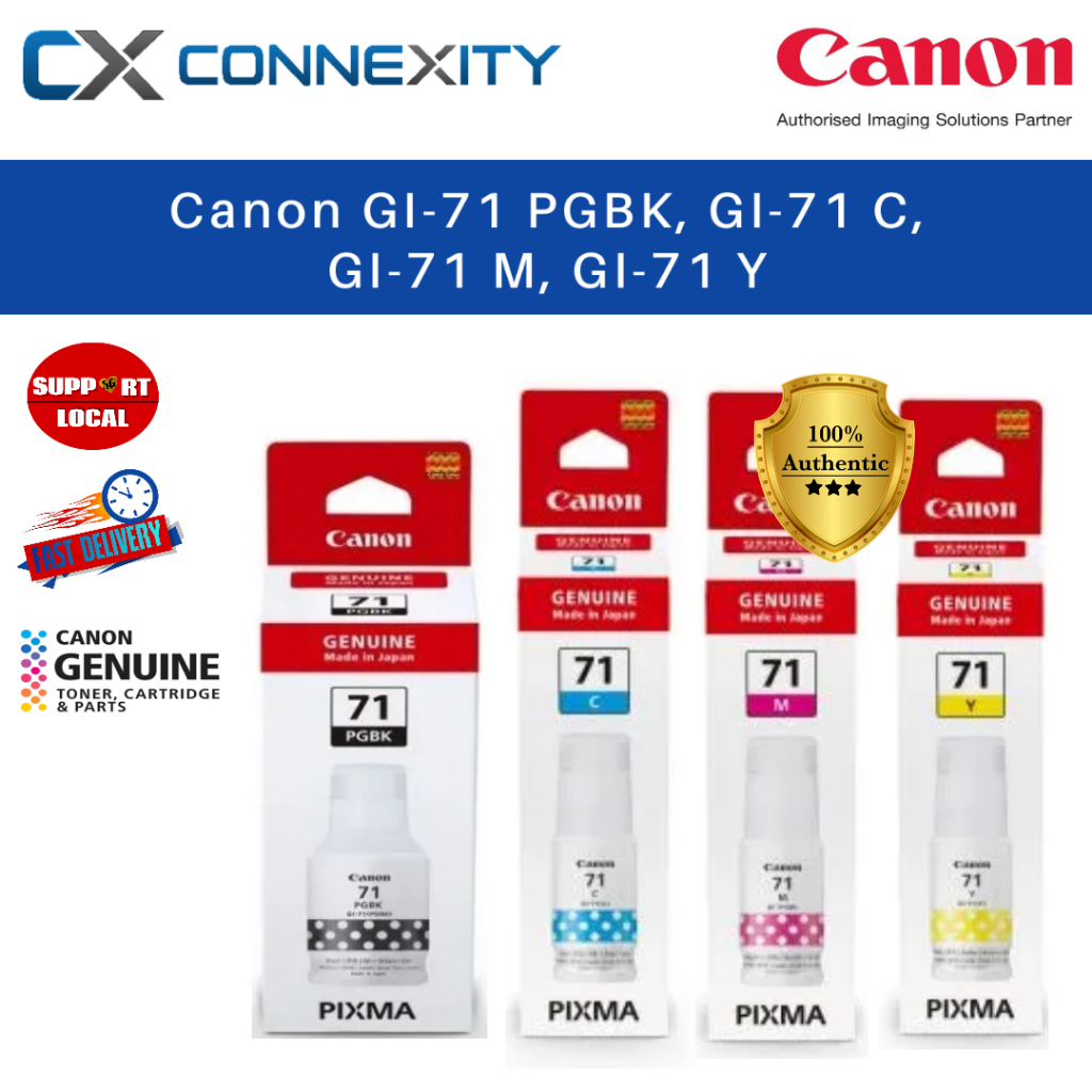 Canon ink bottle GI-71 Set (Black, Cyan, Magenta, Yellow) Canon GI 71 ...