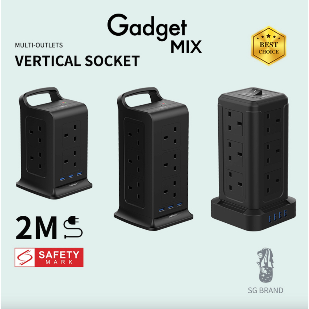 SG The FIRST SAFETY MARK Tower Extension Socket - Gadget MIX Diginut ...