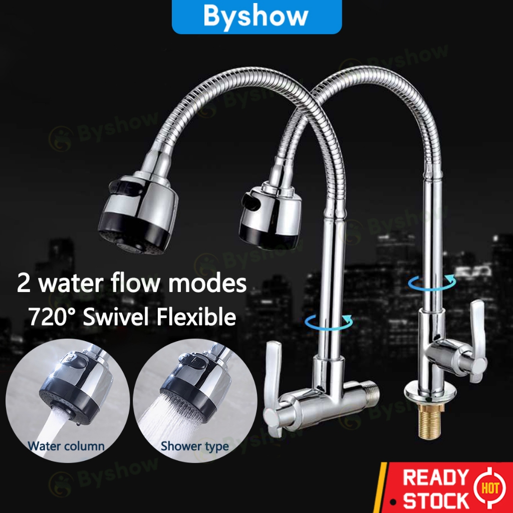 【Byshow】SUS304 pull out faucet 360°rotating Kitchen Basin Sink Faucet ...