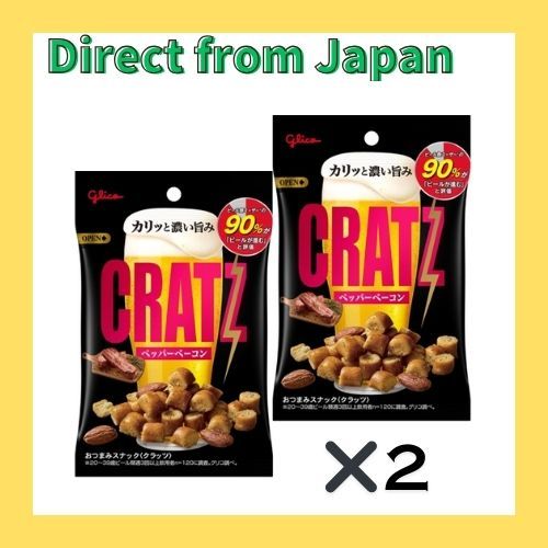 [Direct from Japan] Ezaki Glico CRATZ Pepper Bacon 42g, a beer-friendly ...