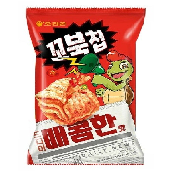 [Bundle of 2] Orion Turtle Potato Spicy Flavored Chips 80g/오리온 꼬북칩 매콤한맛 ...