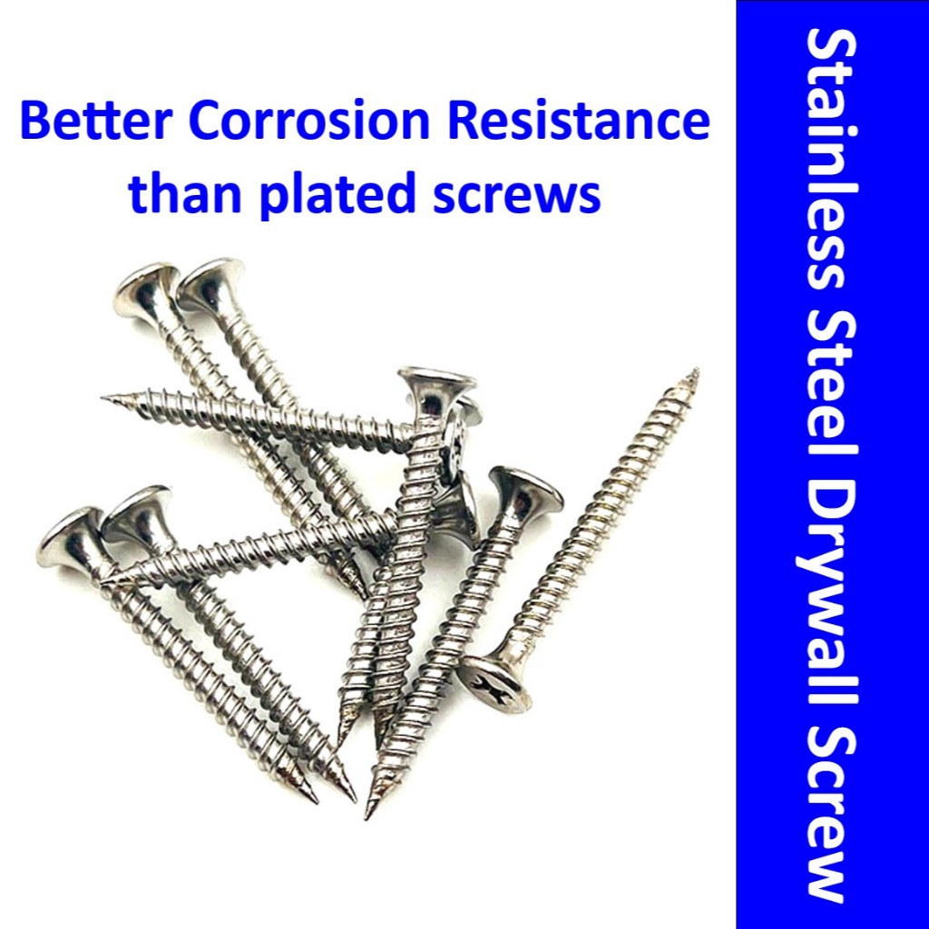 304 Stainless Steel Drywall Screw ️ Flat Head Countersunk Gypsum ...