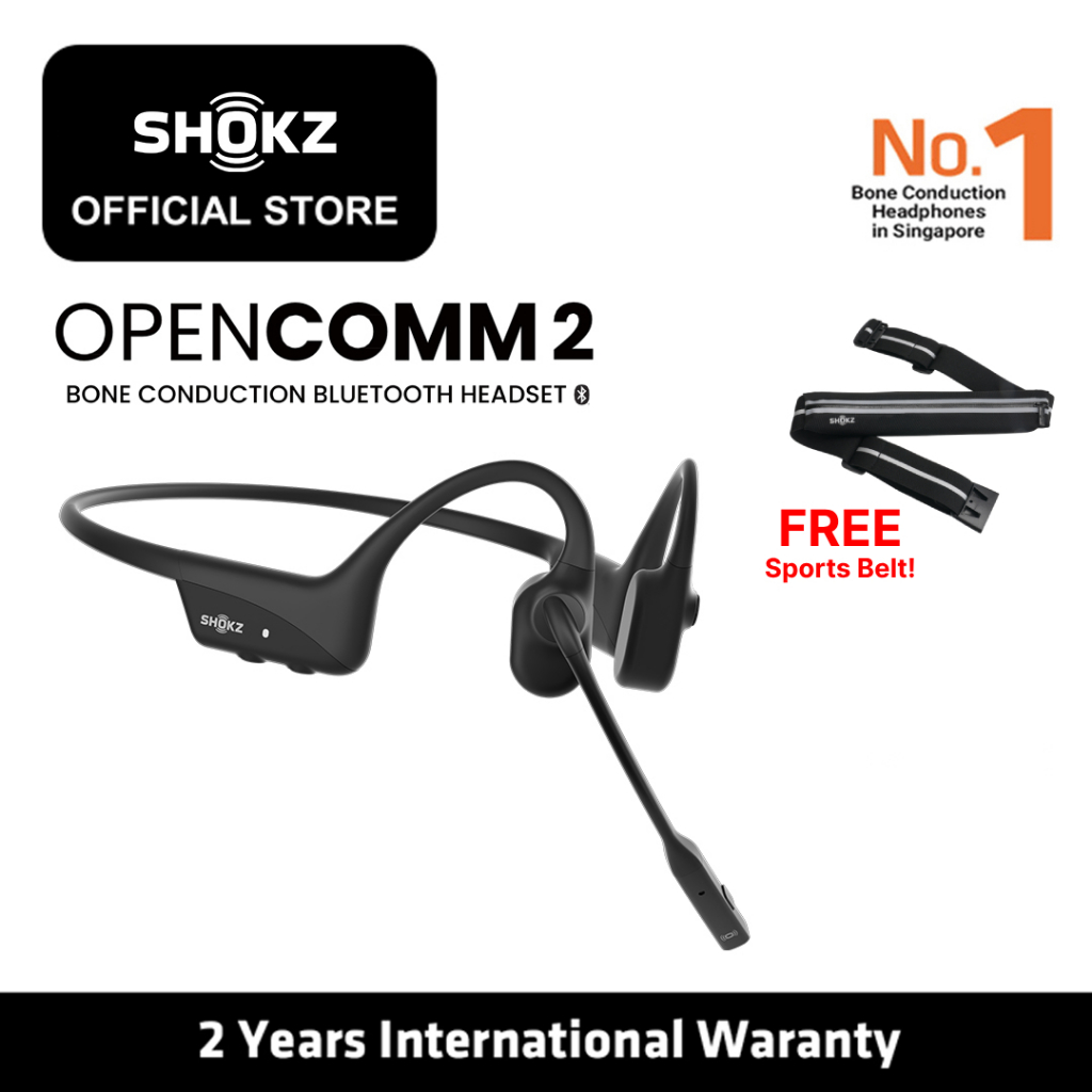 Shokz OpenComm2 Bone Conduction Stereo Bluetooth Headset | Shopee Singapore