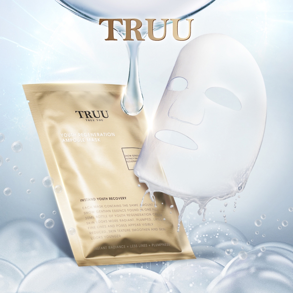 TRUU Snow Gentian Youth Regeneration Ampoule Mask - anti-ageing, hydrate, moisturize, firm ...