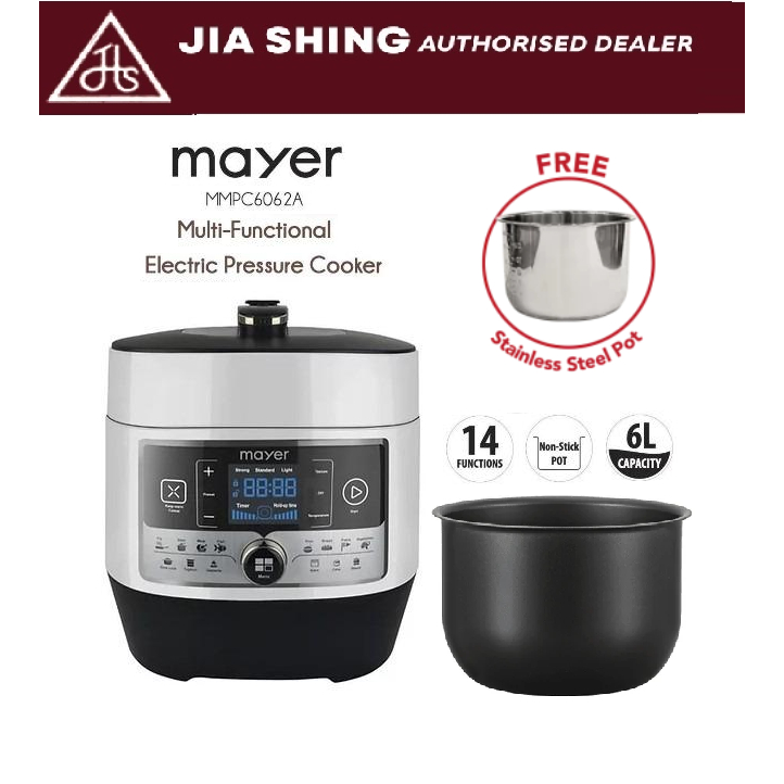 Mayer 6L Pressure Cooker MMPC6062A (Free Extra Stainless Steel Pot ...