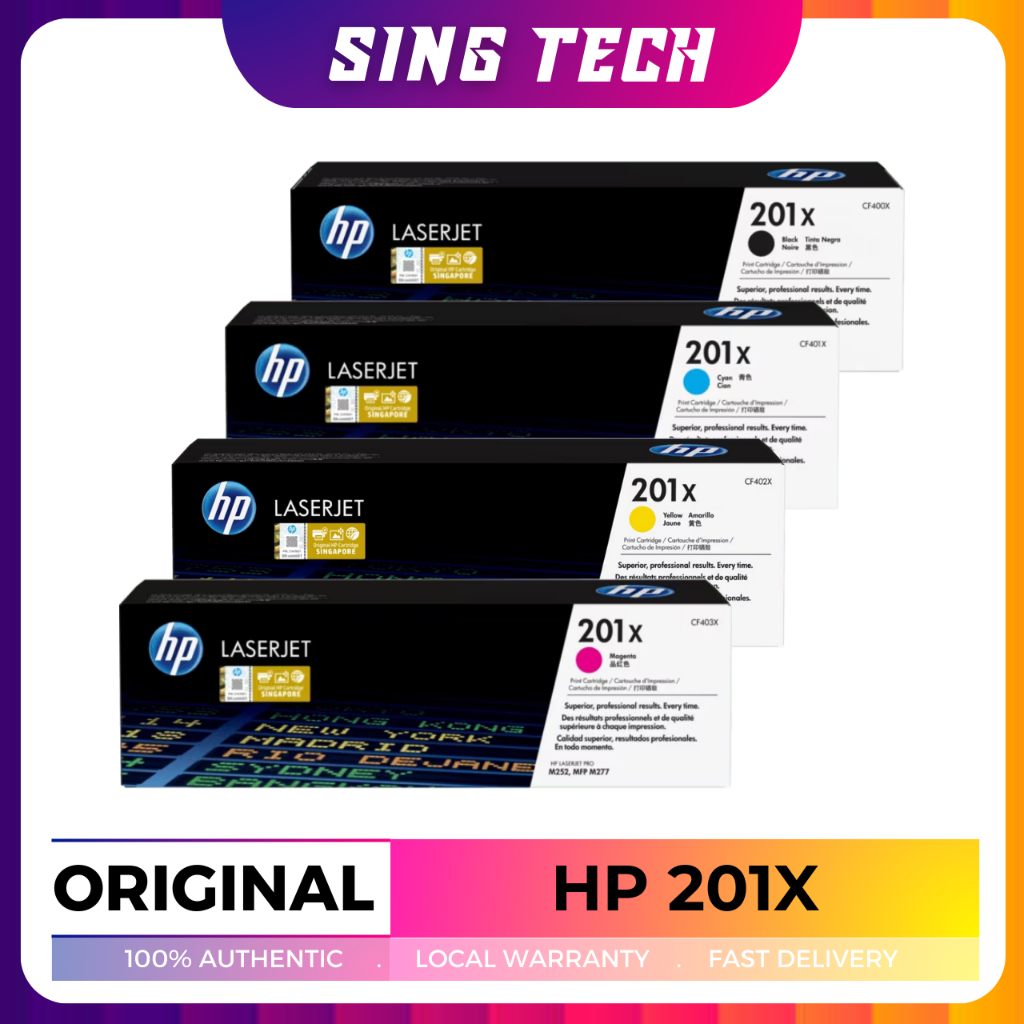 [ORIGINAL] HP 201X Black Cyan Magenta Yellow Toner Cartridge CF400X ...