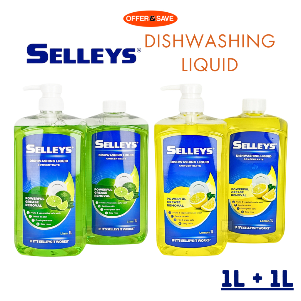 Selleys Dishwashing Liquid Concentrate Value Pack 1L + 1L Refill | Shopee Singapore