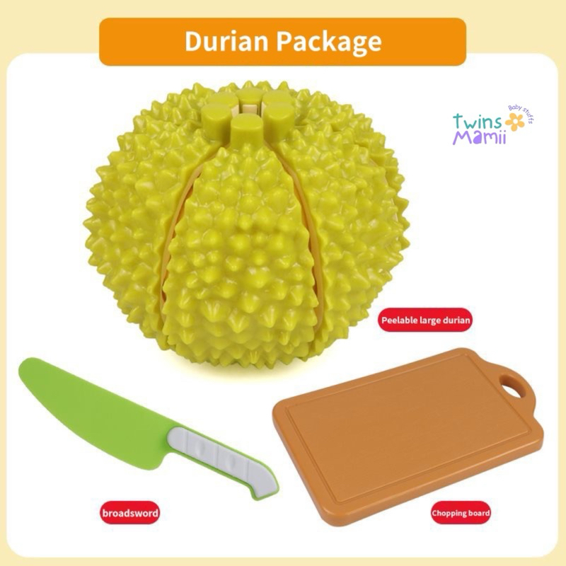 Montessori Toy For Kids Cutable Durian come with knife and chopping ...