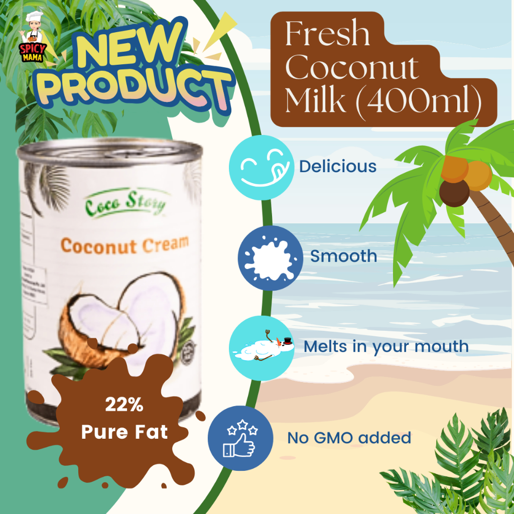 Fresh Coconut Cream 22% Pure Fat 400ml | Shopee Singapore