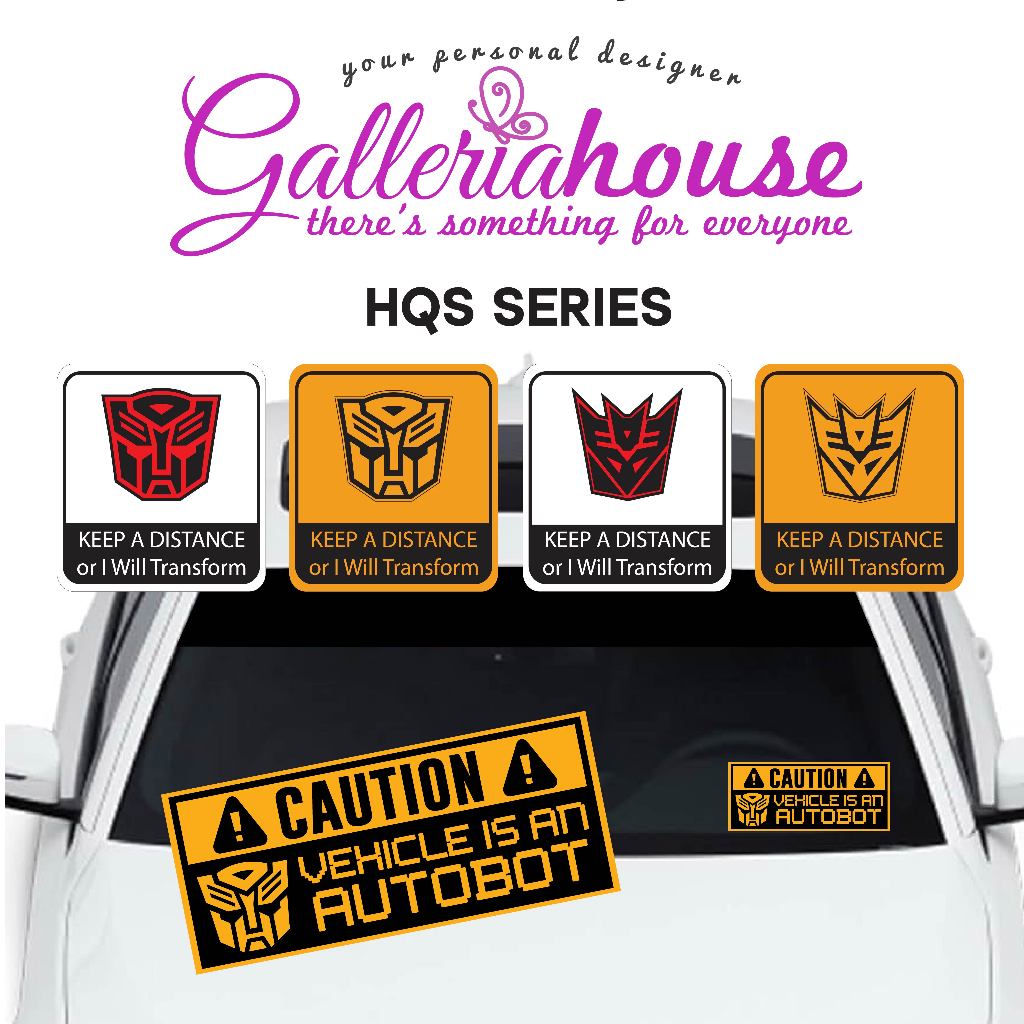 HQS-LAUTOBOT THE TRANSFORMERS Car Decal type of design Caution Vehicle ...