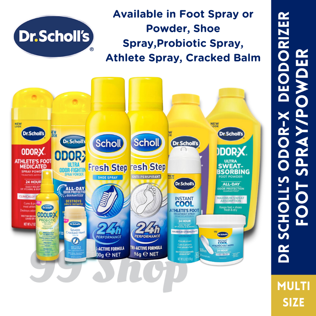 Dr Scholl Odor X Antifungal / Athlete Foot Spray / Antibacterial Powder ...