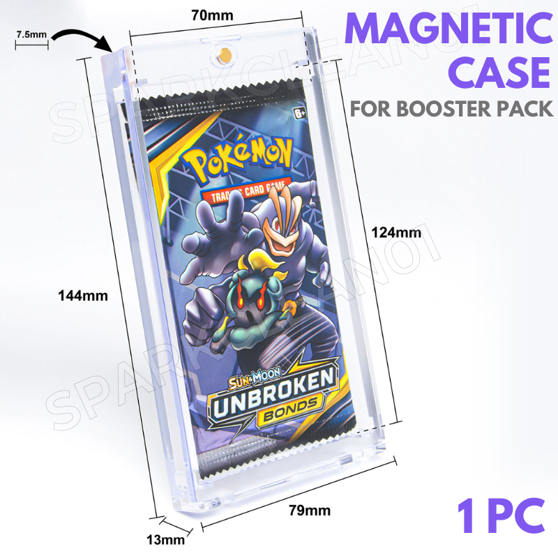 Booster Pack Acrylic Magnetic Case Toploader 35PT UV Proof | No Logo ...