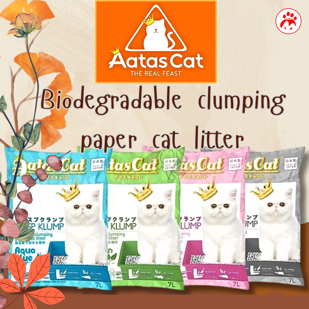 Aatas Cat Krisp Klump Premium Clumping Paper Cat Litter 7L (21 packs/3 ...