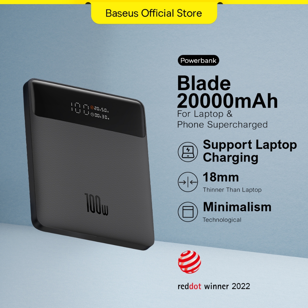 Baseus Blade 20000mAh 100w Digital Display Laptop Power Bank Dual Port ...