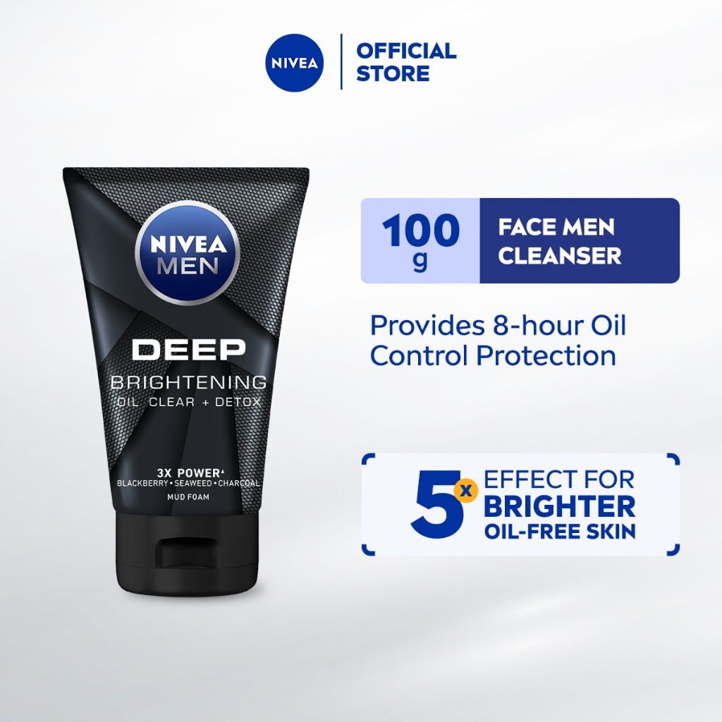 NIVEA MEN Deep Bright Oil Clear Mud Foam 100g / Face Cleansing / Face ...