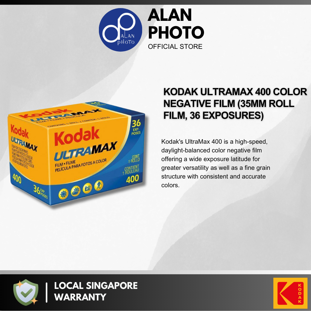 Kodak UltraMax 400 Color Negative Film (35mm Roll Film, 36 Exposures) (EXP 01/2025) | Shopee ...