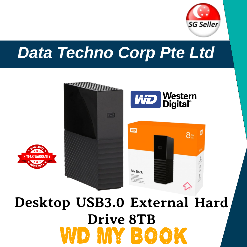 (SG READY STOCK) - WD MY BOOK 8TB Desktop USB3.0 External Hard Drive 3 ...