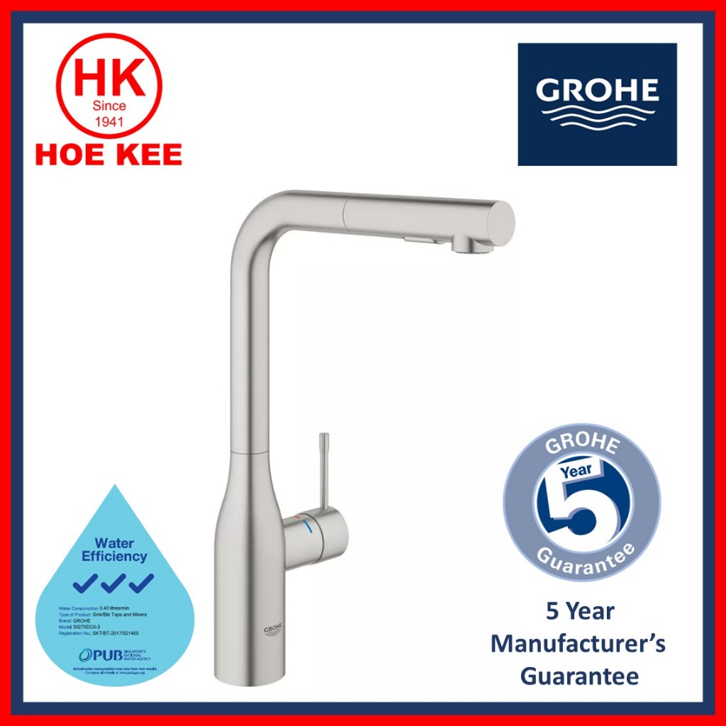 Grohe Essence L-Spout Kitchen Sink Mixer Pull Out 30270DC0 | Shopee ...