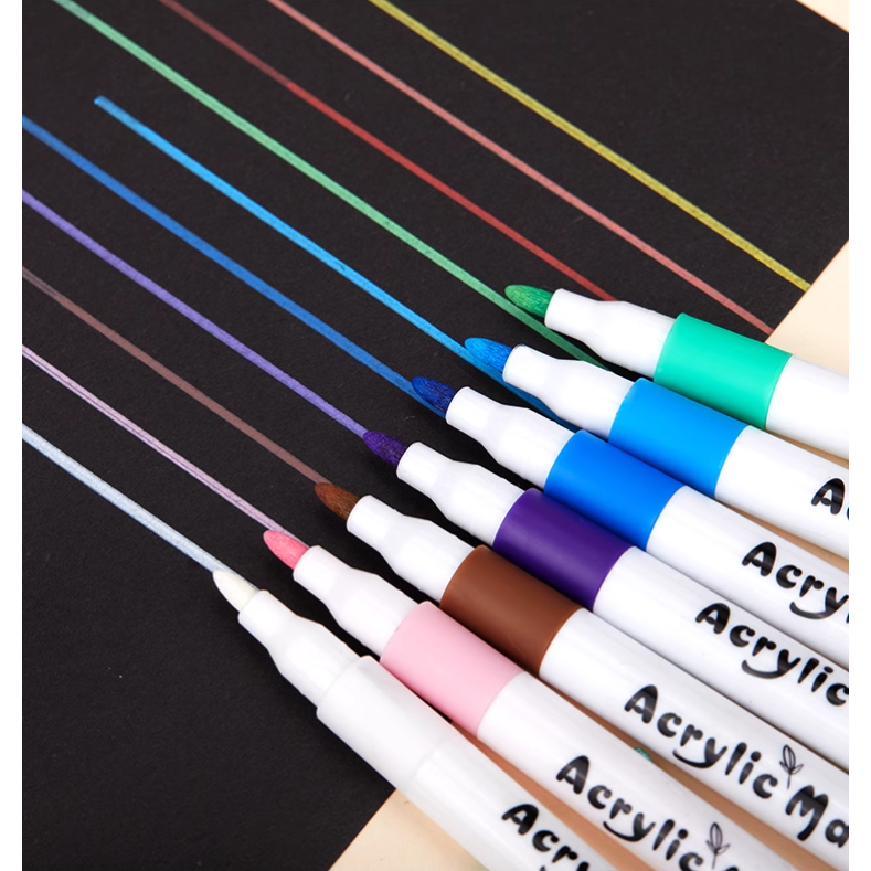 [SG] 12/24/60/80 Colours Acrylic Painting Marker Pen Art Supplies Brush ...