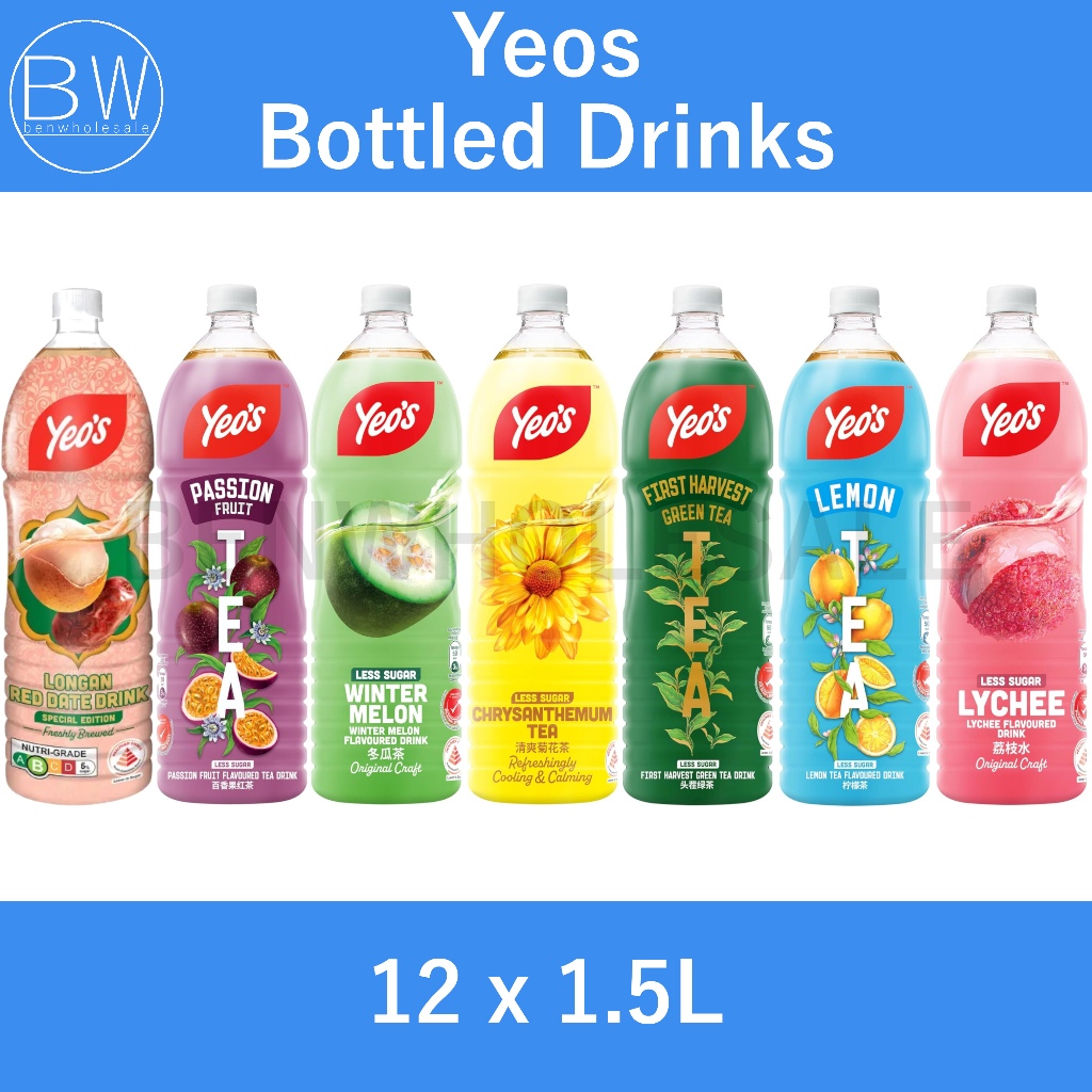 Yeo's Bottled Drinks Yeos 1.5L (12 x 1.5L) (Chrysanthemum / Lemon Tea ...