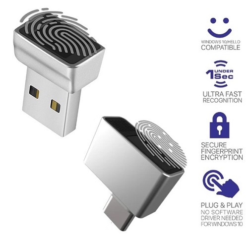 USB C Fingerprint Reader Lock for Windows 7 8 10 Biometric Scanner for ...