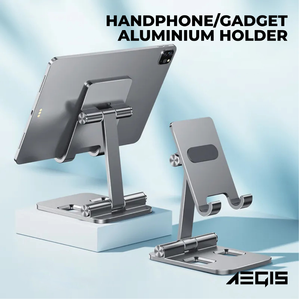 AEGIS Portable Aluminium Adjustable Handphone Stand Holder, iPad Holder ...