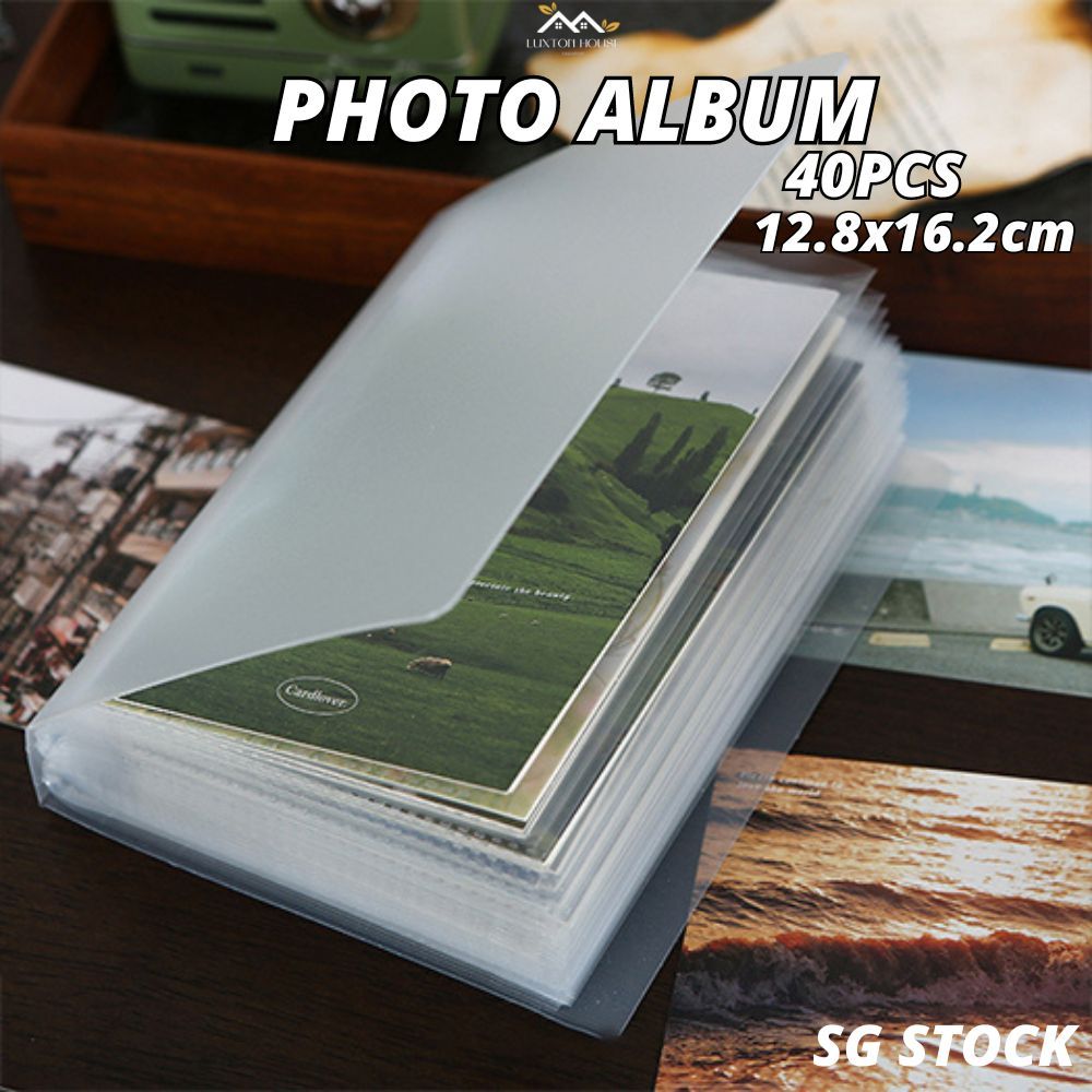 {SG} Frosted Photo Album 40 Pages Slots Photocard Book A6 Storage Album ...