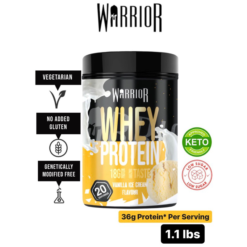 Warrior Whey Protein Powder 1.1 lbs, Up to 36g* of Protein Per Shake, [EXP: 31/07/24] GMP ...