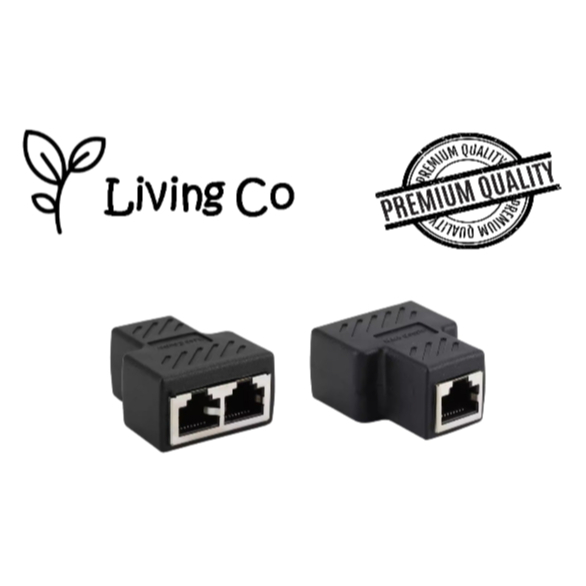 1 To 2 Way LAN RJ45 Ethernet Network Cable Splitter Adapter Female ...