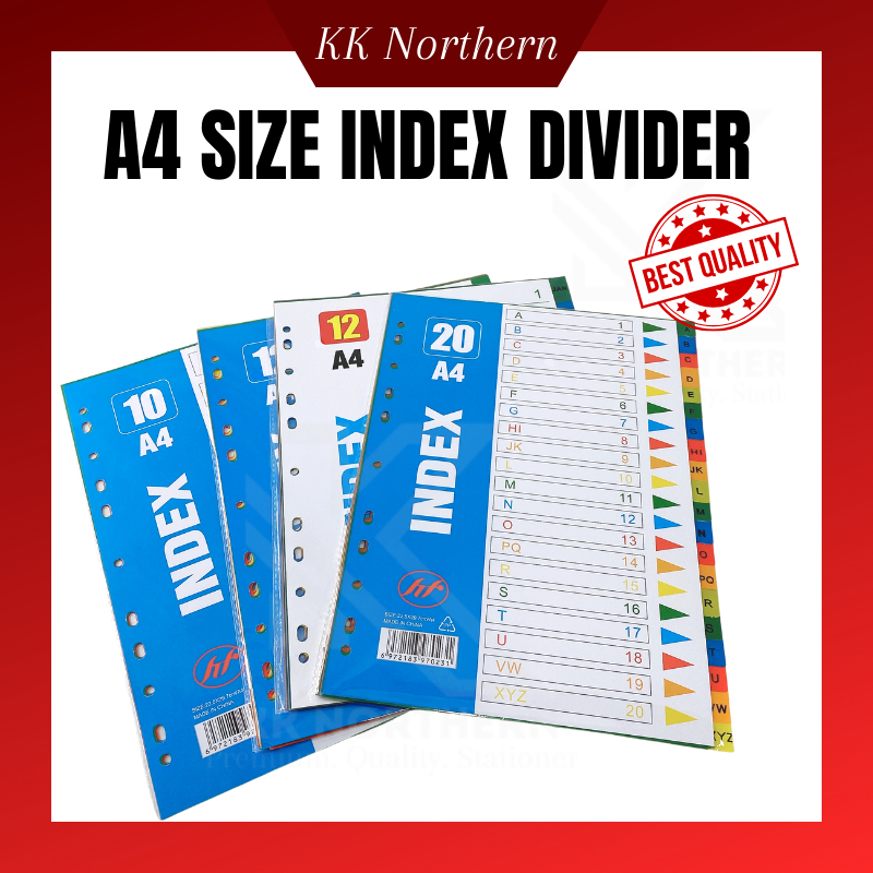 PP Plastic Index Divider Suitable For Ring File Months Alphabet ...