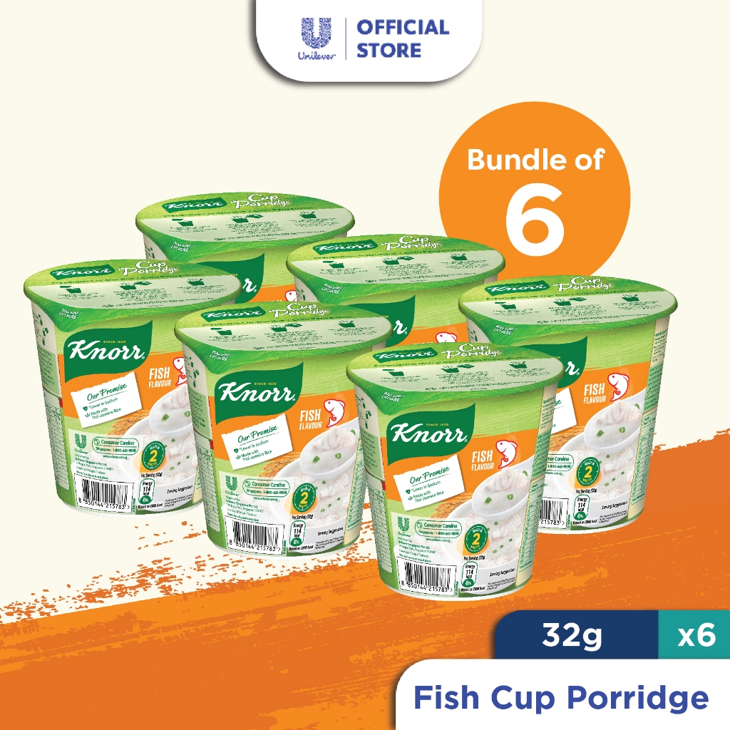 [Bundle of 6] Knorr RTE Cup Porridge Jok 32g | Shopee Singapore