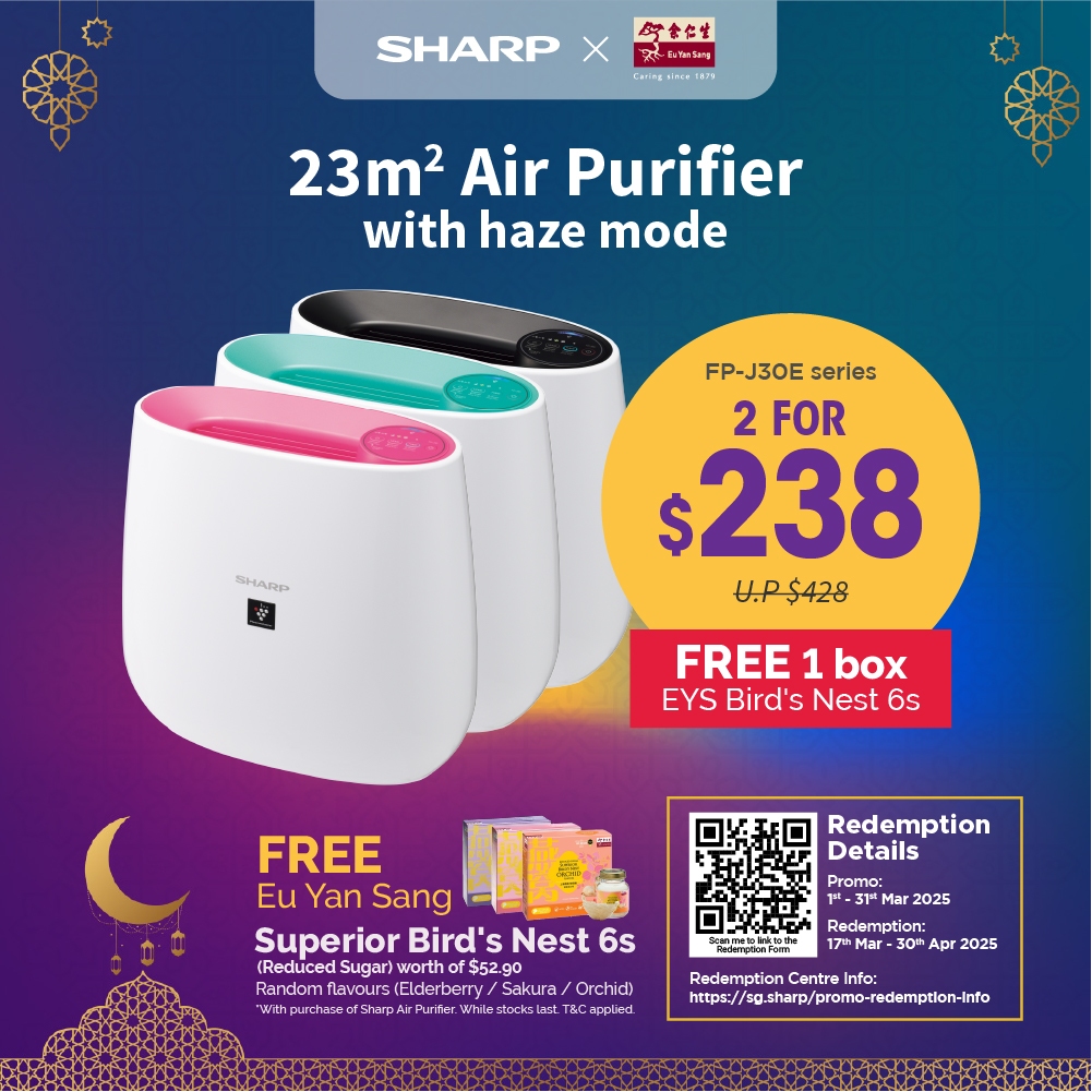 SHARP Plasmacluster 23m² Air Purifier FP-J30E-Series | Shopee Singapore