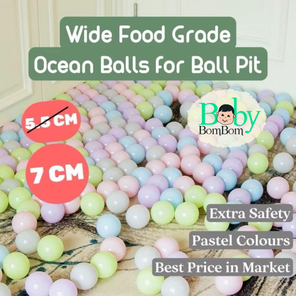 [BABY BOM BOM] 100 PCS Wide Macaroon Ocean Balls For Ball Pit Playpen ...