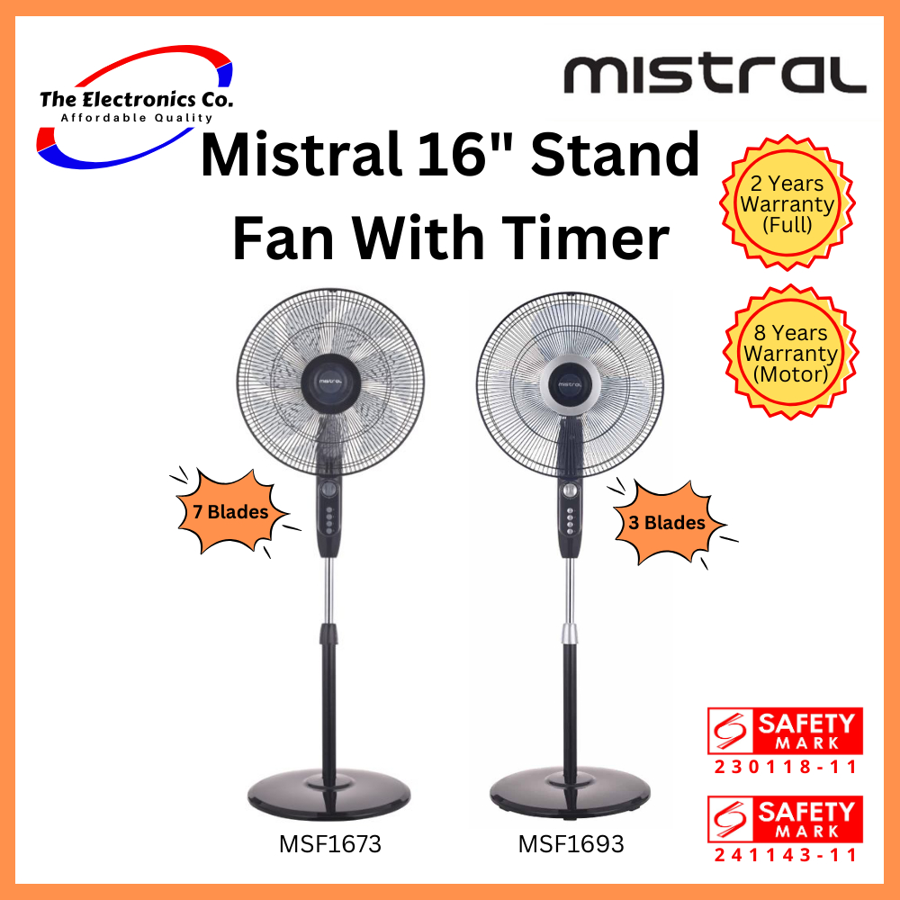 Mistral 16" Stand Fan With Timer MSF1673 MSF1693 II | Shopee Singapore