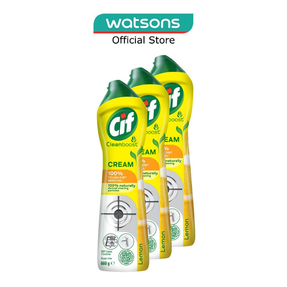 CIF Cream Multi-Surface Lemon Cleaner With Natural Micro Crystals Pack ...