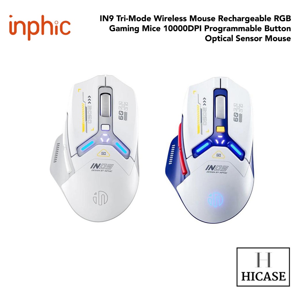 INPHIC IN9 Tri-Mode Wireless Mouse Rechargeable RGB Gaming Mice ...